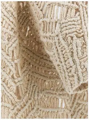 Brunello Cucinelli Opera Macramé Cardigan With Sequins And Fringe - Cream