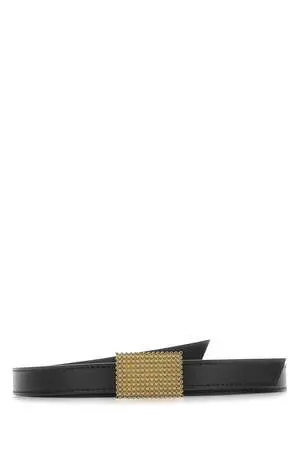 LANVIN LANVIN Black Leather Belt With Gold Buckle