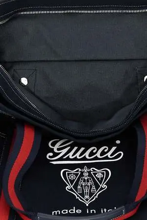 Gucci Large Shopping Bag With Coat Of Arms Print - Blue