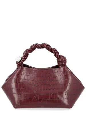 GANNI Croc Effect Top Handle Bag