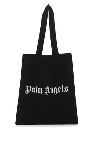 Palm Angels Wool Blend Shopping Bag - Black