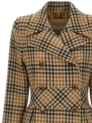 Valentino Garavani Houndstooth Wool Coat