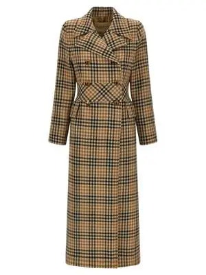 Valentino Garavani Houndstooth Wool Coat - Brown