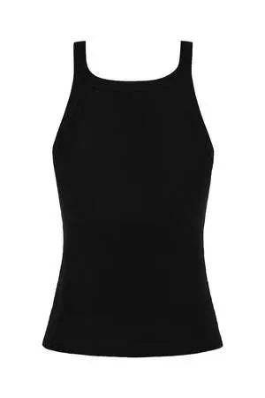 Fendi Ribbed Tank Top With Logo Detail - Multicolor