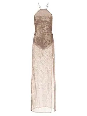 Andamane The Attico West Sequin Embellished Maxi Dress - Pink