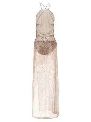 Andamane The Attico West Sequin Embellished Maxi Dress