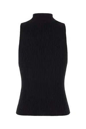 COURREGES Ribbed Knit High Neck Top