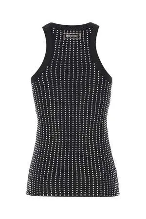 Attico Embellished Ribbed Tank Top - Multicolor