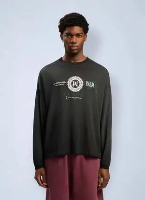 Palm Angels Dollar Graphic Long Sleeve T-shirt