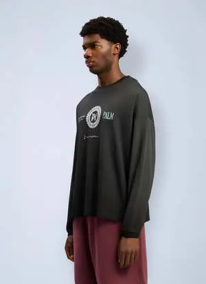 Palm Angels Dollar Graphic Long Sleeve T-shirt