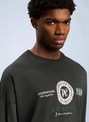 Palm Angels Dollar Graphic Long Sleeve T-shirt
