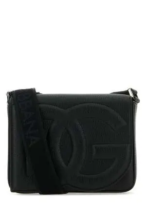 Dolce & Gabbana Cervo Leather Shoulder Bag - Black