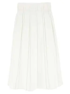 JIL SANDER Midi Skirt With Embroidered Waist Detail - White