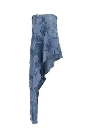 Etro Asymmetrical Floral Applique Top