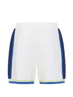 Casablanca Striped Trim Knitted Shorts - Multicolor