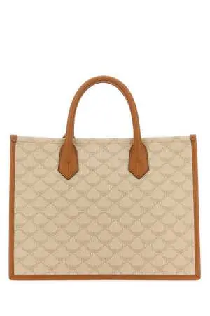 Mcm Printed Canvas Himmel Medium Shopping Bag With Nappa Leather Trim
