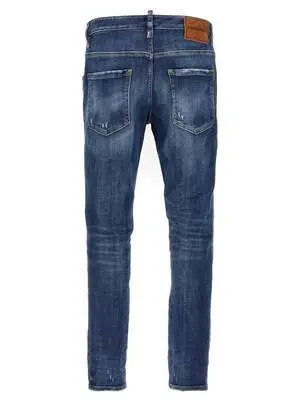 Dsquared2 Skater Jeans In Stretch Cotton Denim - Blue
