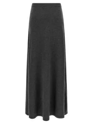 Balenciaga Maxi Wool Knit Skirt - Gray