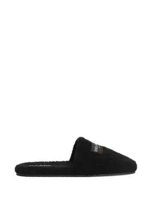 Dolce & Gabbana Logo Terry Slippers - Black