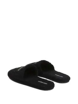 Dolce & Gabbana Logo Terry Slippers - Black