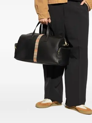 Paul Smith Leather Holdall With Multi-stripe Detail