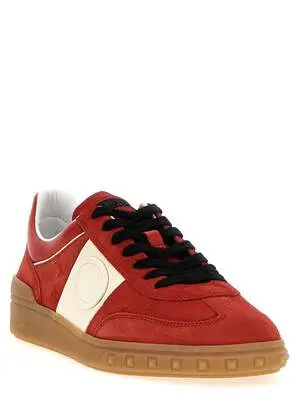 Valentino Garavani Upvillage" Suede And Calfskin Leather Sneakers - Red