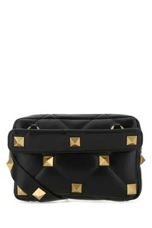 Valentino Garavani Nappa Leather Roman Stud Handbag - Black