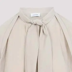 LEMAIRE Cotton Crepe Blouse With Tie Detail