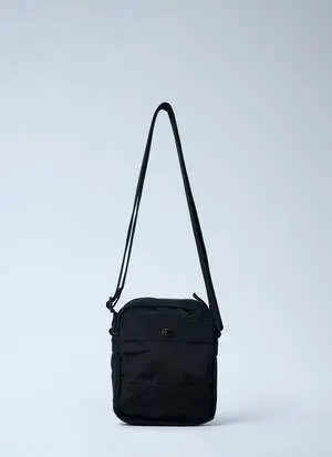 Stone Island Logo Patch Ripstop Nylon Crossbody Bag - Black