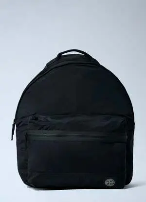Stone Island Logo Motif Backpack - Black