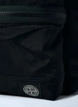 Stone Island Logo Motif Backpack - Black