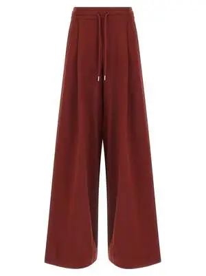 Dries Van Noten Hadium Brushed Cotton Wide Leg Trousers - Red