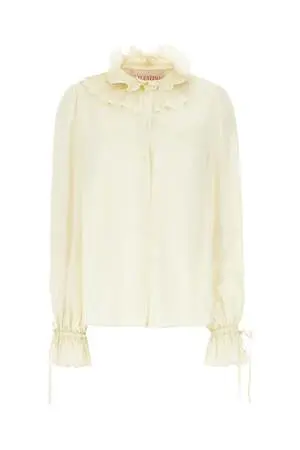 Valentino Garavani VALENTINO GARAVANI Pleated Ruffle Collar Shirt Multicolor