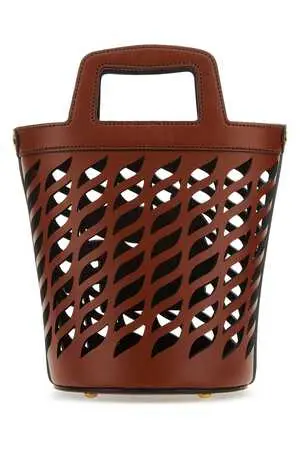 Etro Caramel Leather Bucket Bag With Golden Metal Finishing - Brown