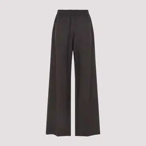 Brunello Cucinelli Wide Leg Stretch Virgin Wool Pants - Brown