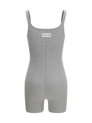 MARINE SERRE Moon Logo Ribbed Jersey Short Catsuit