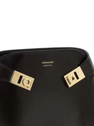 FERRAGAMO Leather Belt Bag With Gancini Buckle Decoration