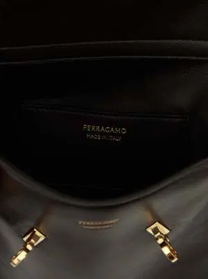 FERRAGAMO Leather Belt Bag With Gancini Buckle Decoration