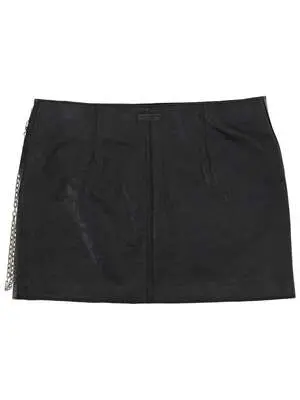 Alexander Wang Leather Mini Skirt With Chain Detail