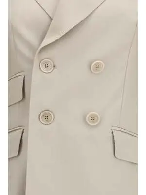 Max Mara Wool, Mohair, And Silk Double-breasted Blazer - Cream