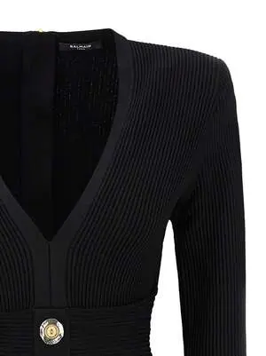 Balmain Bodycon Dress With Decorative Buttons