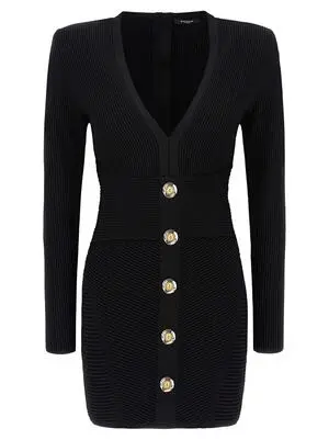Balmain Bodycon Dress With Decorative Buttons