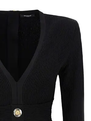 Balmain Bodycon Dress With Decorative Buttons