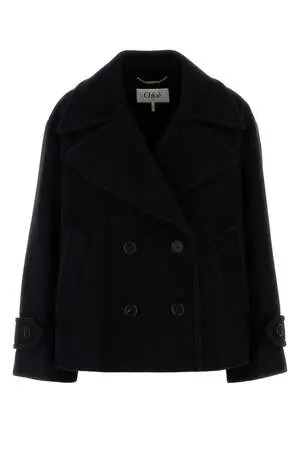 Chloé Wool Blend Coat - Black