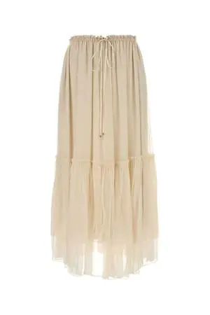 Chloé Cream Crepe Skirt