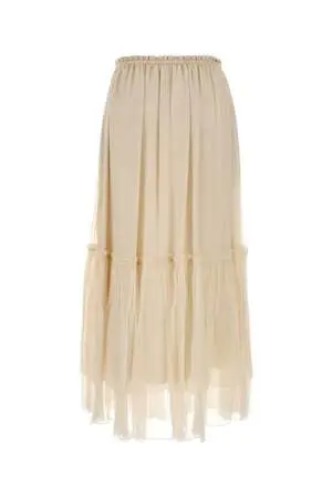 Chloé Cream Crepe Skirt