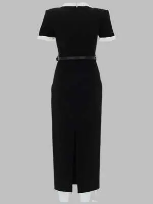 SELF-PORTRAIT Midi Dress With Ruffle Detail