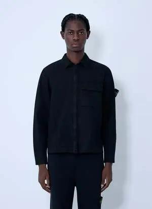 Stone Island Logo Patch Shirt - Black