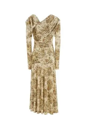 GANNI Printed Velvet Dress - Multicolor