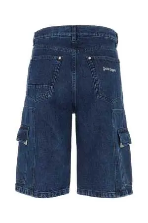 Palm Angels Denim Bermuda Shorts - Blue